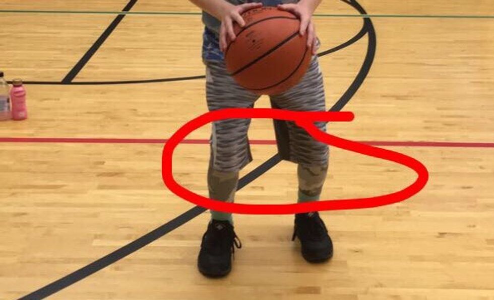 6. Put your non-dominant hand on the side of the basketball. Make sure ...