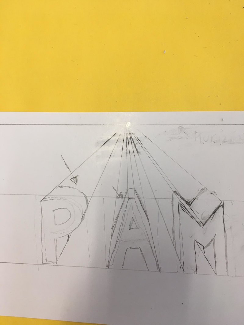One Point Perspective Sketching Letters