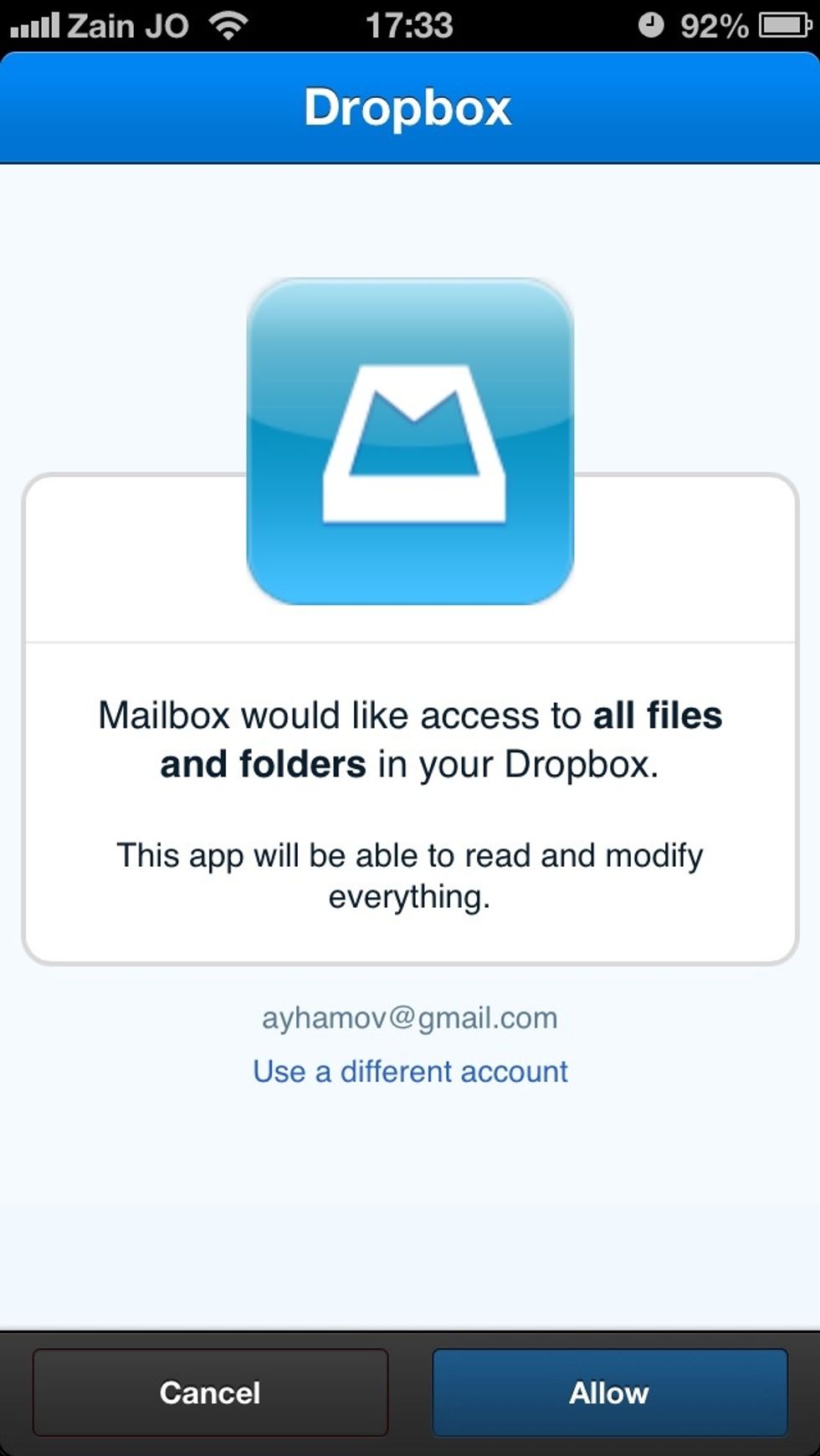 How to use mailbox with dropbox for ios (iphone) - B+C Guides