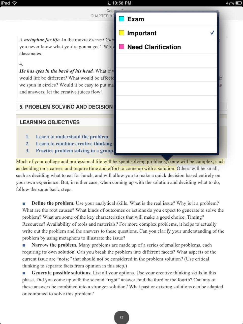 How to make highlights in the vitalsource bookshelf app - B+C Guides