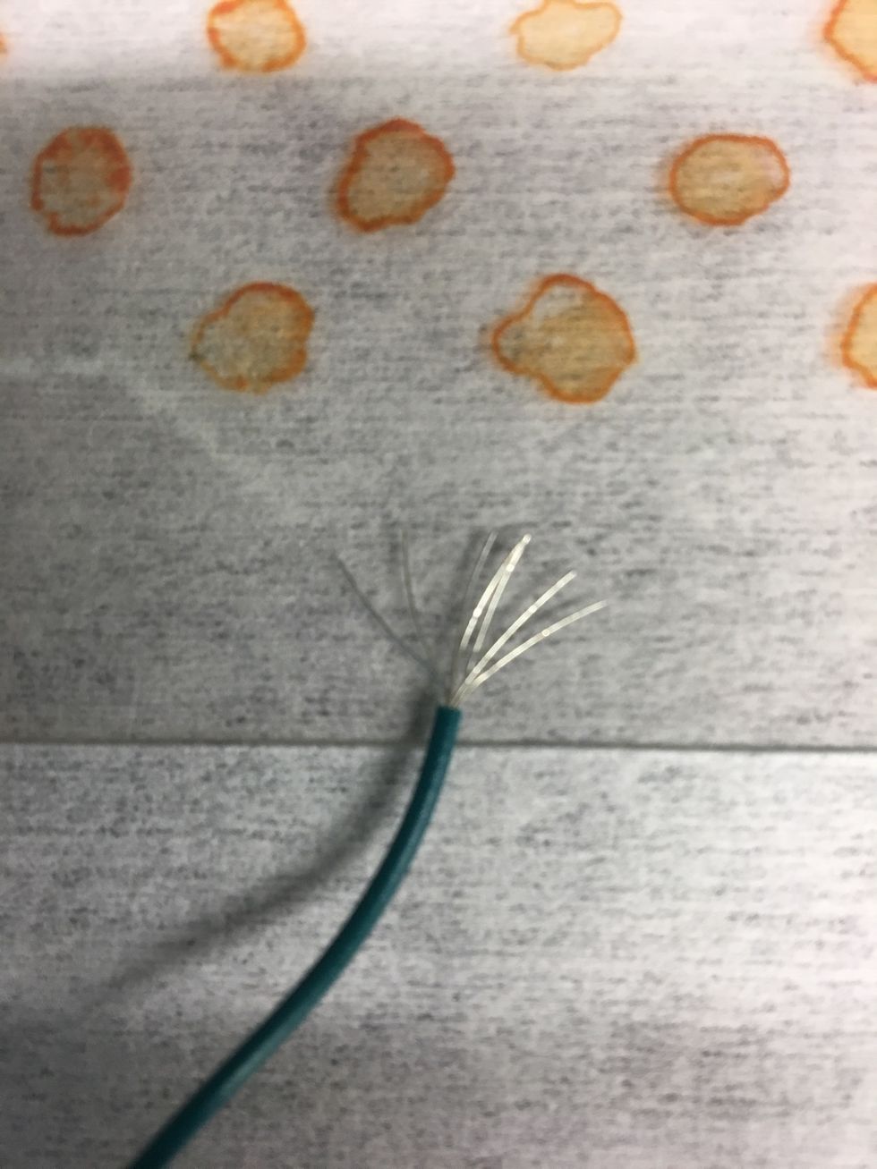 Attach the splayed end of the wire to the corner of the glass slide ...