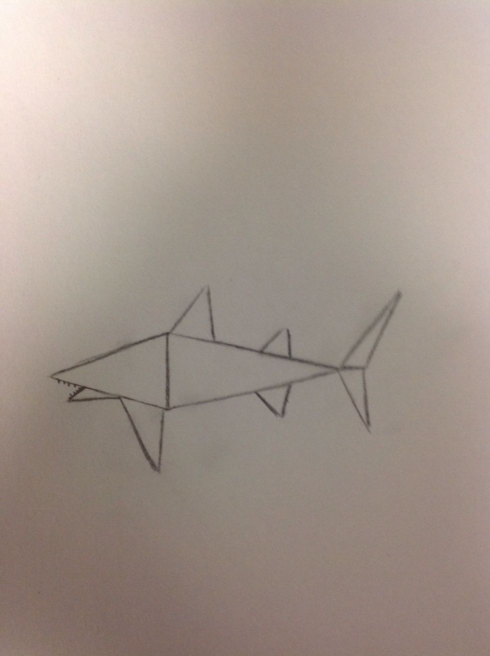 How to draw a shark with triangles - B+C Guides