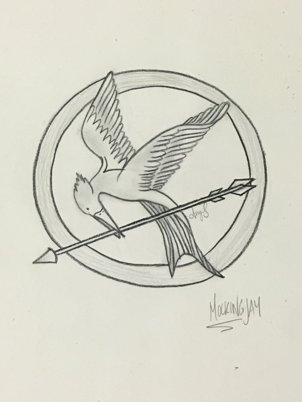 How to draw katniss's mockingjay pin - B+C Guides