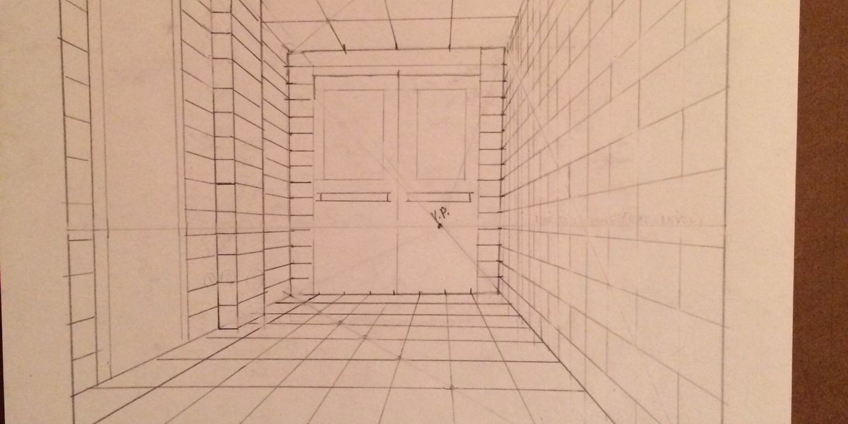 How to draw a hallway in 1-point perspective, part 3 - B+C Guides