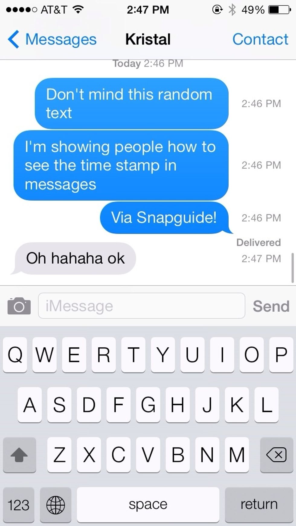 How to see the message time stamp in ios 7 - B+C Guides