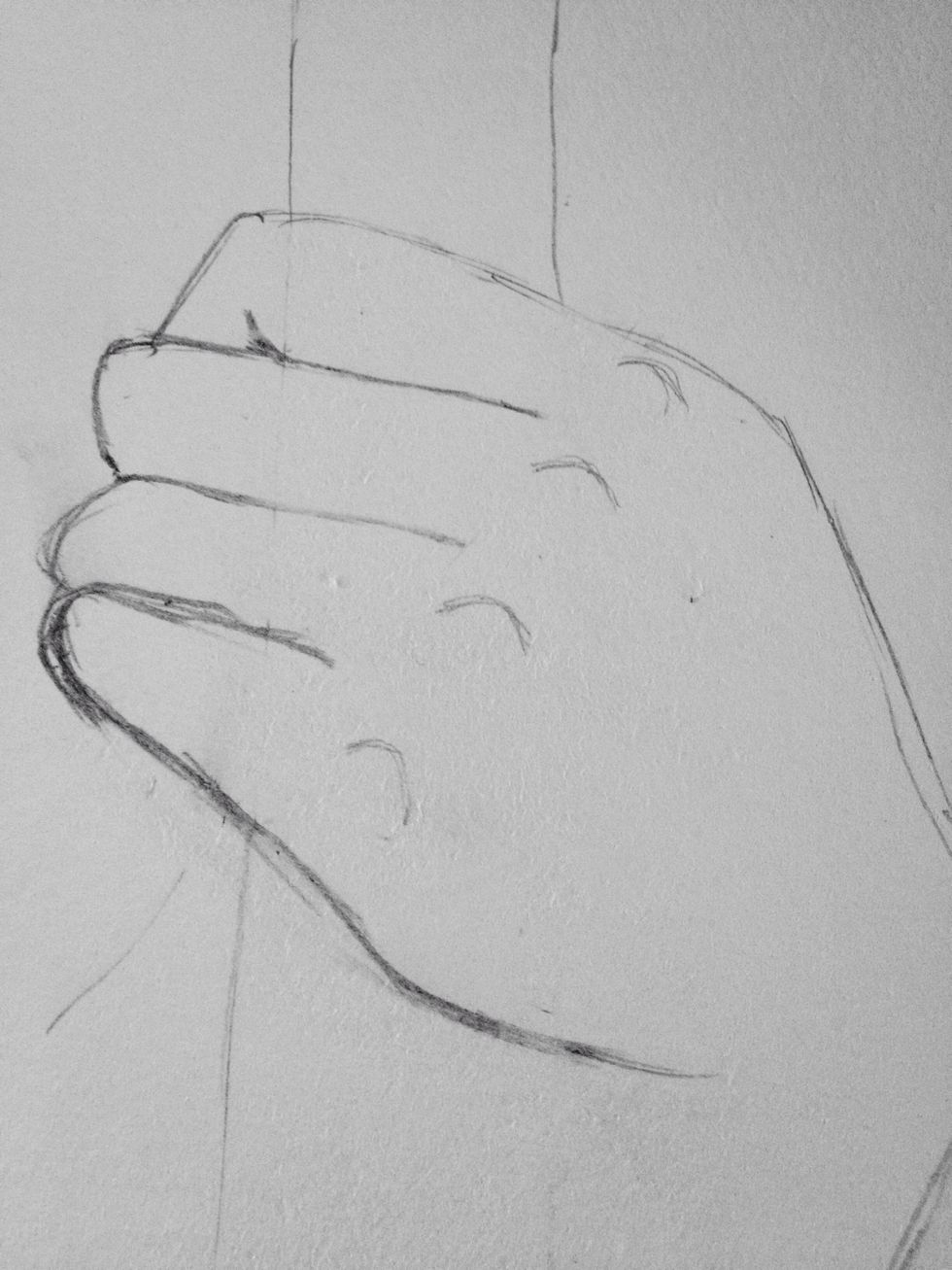 How to draw a hand holding a staff - B+C Guides