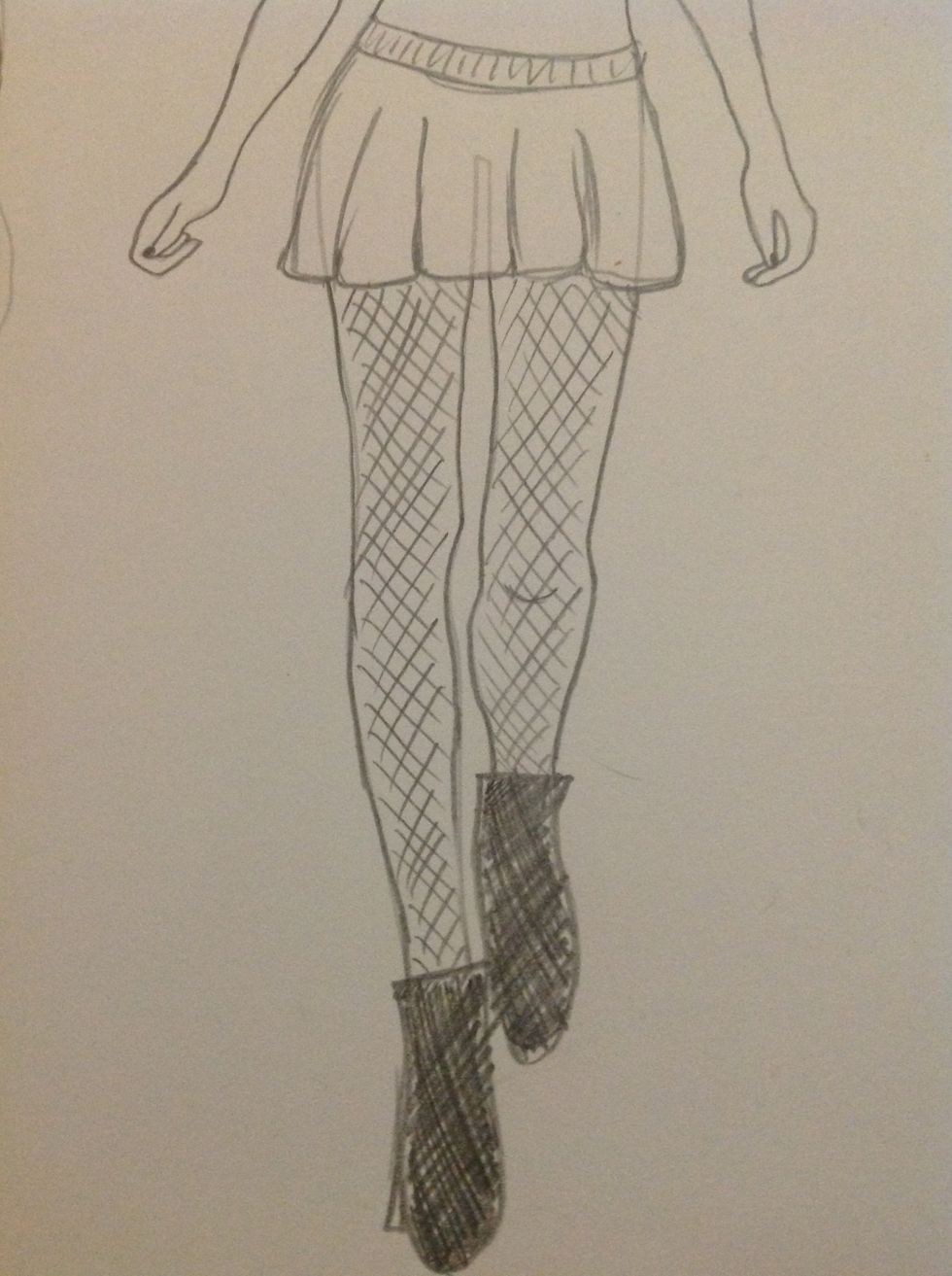 How to draw fishnet tights - B+C Guides