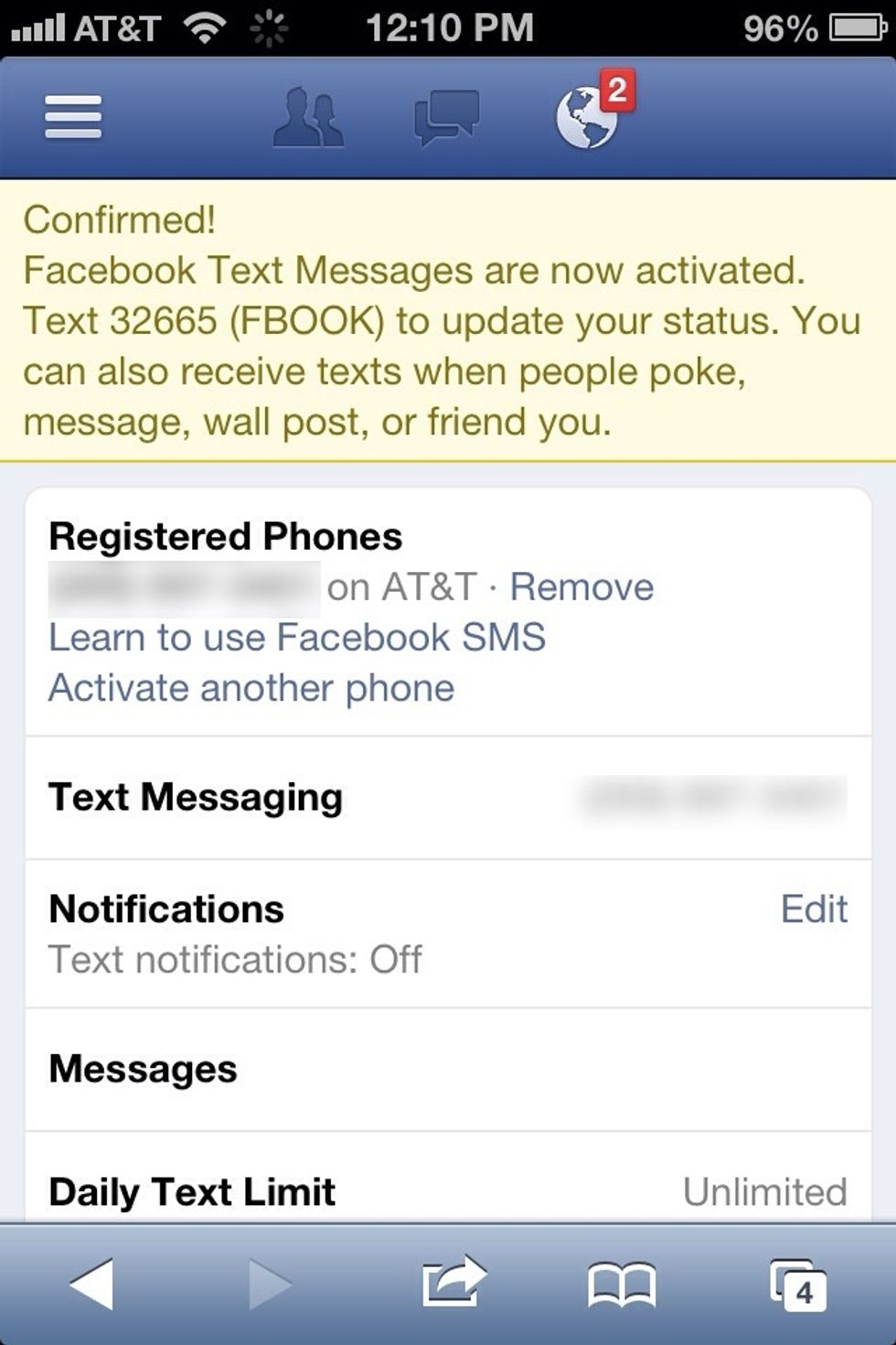 How To Receive Facebook Notifications And Post Via Sms B C Guides