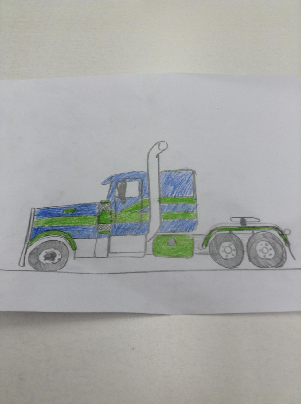 How to draw a semi truck. - B+C Guides