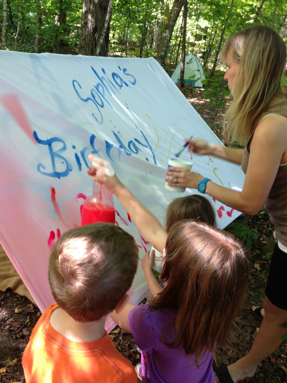 How to create kids' play tent outdoor art project - B+C Guides