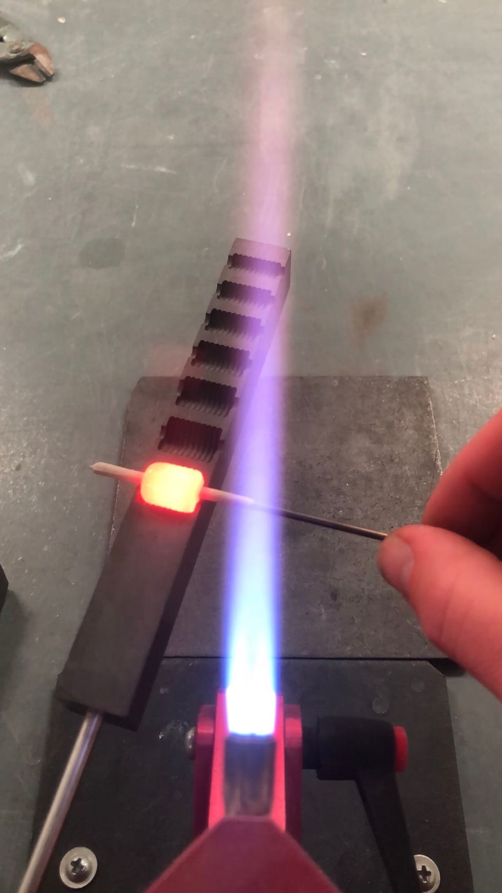 Next, we will apply the first clear encasement layer. Stripe hot clear ...