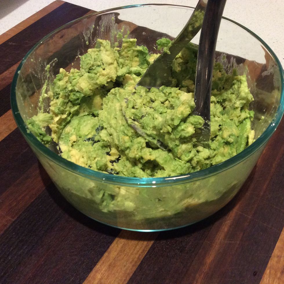 Guacamole: Get 1 avocado and mash it in a bowl. - B+C Guides
