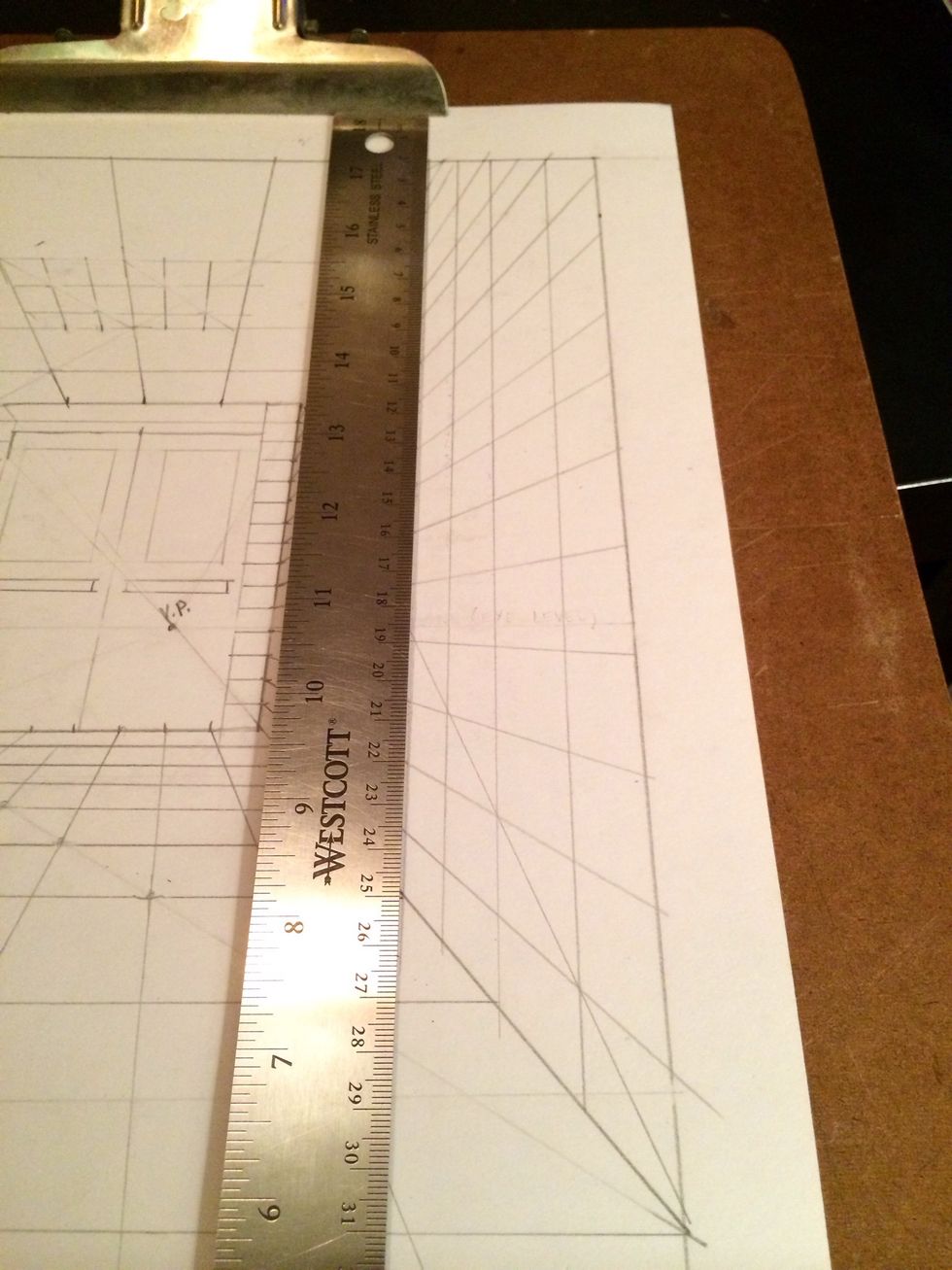 How to draw a hallway in 1-point perspective, part 3 - B+C Guides