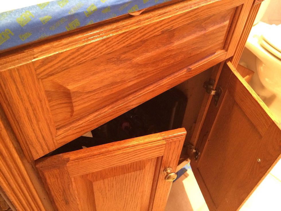How to refinish an old water damaged bathroom vanity - B+C Guides