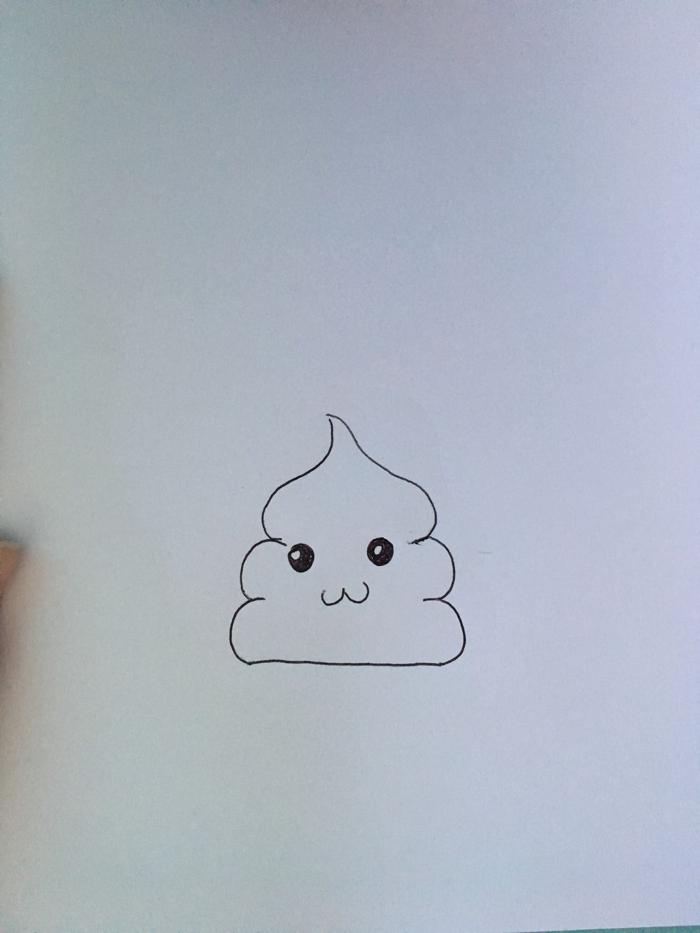 How to draw a cute poop emoji 💩 - B+C Guides