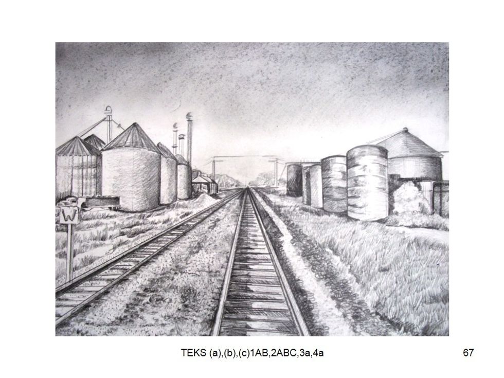 How to draw a train in 1 point perspective - B+C Guides