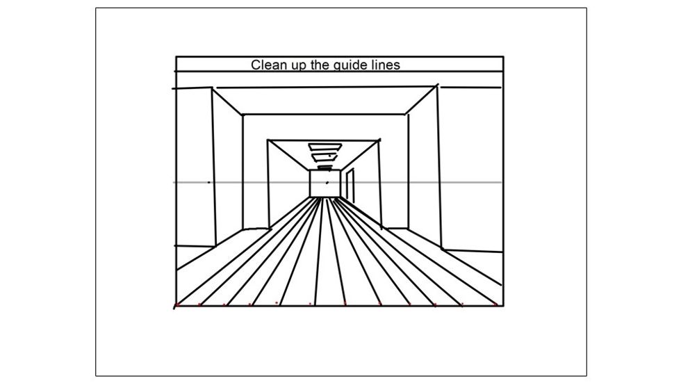 How to draw a hallway on one point perspective - B+C Guides