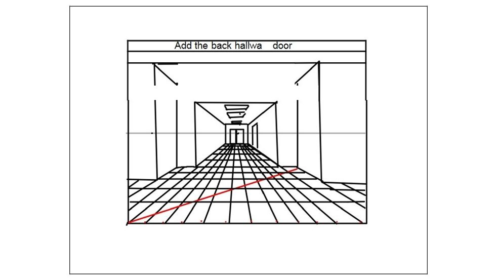 How to draw a hallway on one point perspective - B+C Guides