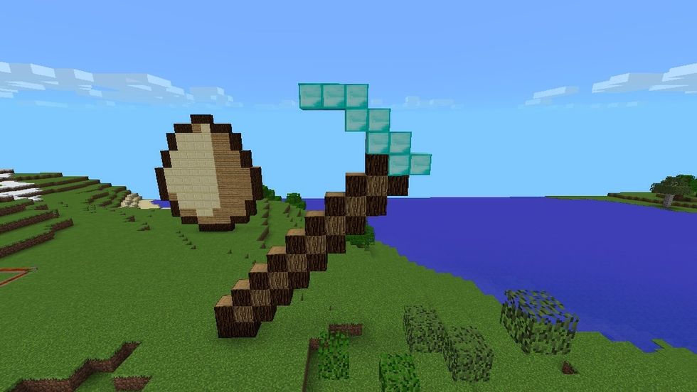 How to make a diamond hoe (minecraft pixel art) - B+C Guides