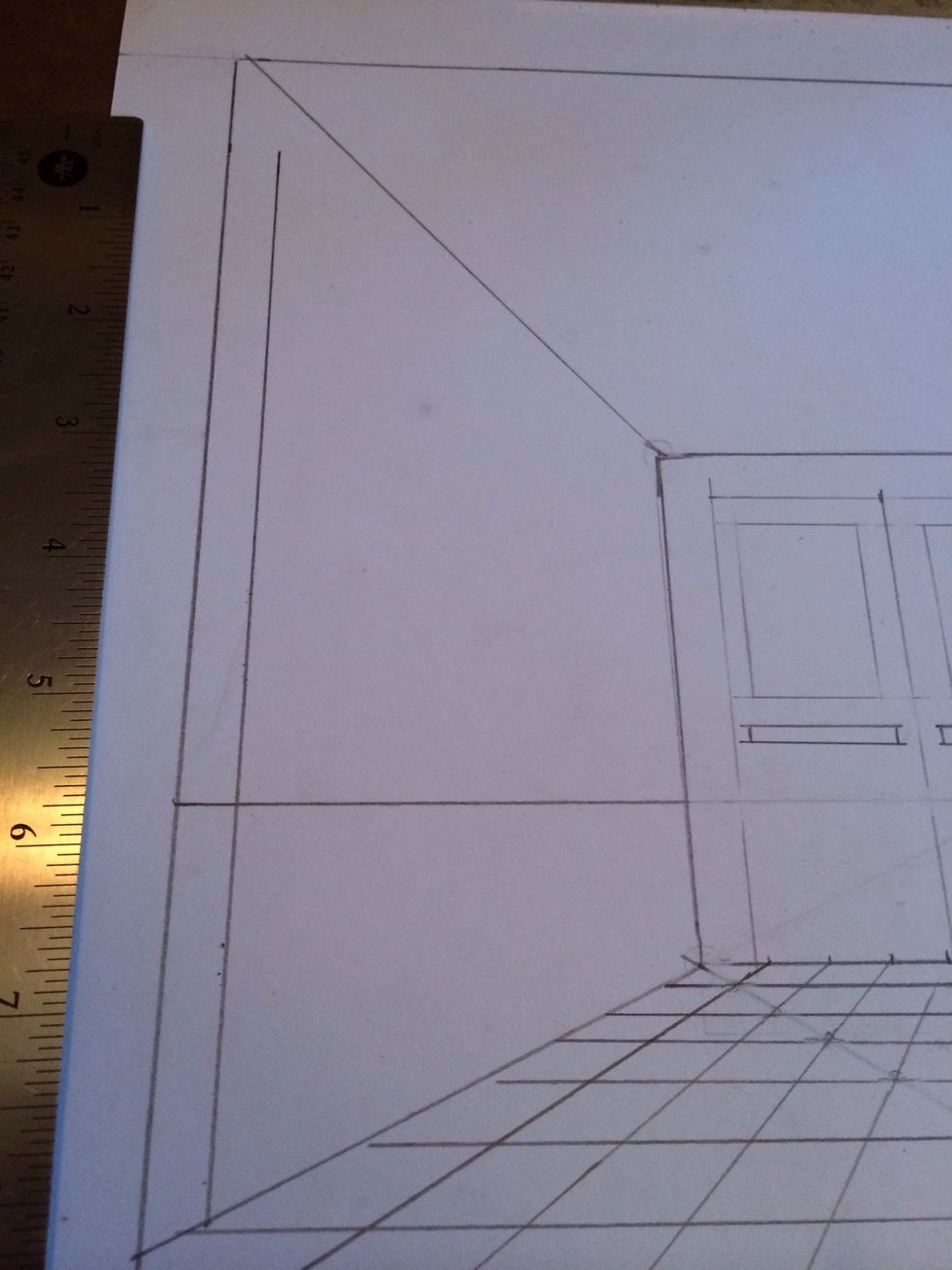 How to draw a hallway in 1-point perspective, part 2 - B+C Guides
