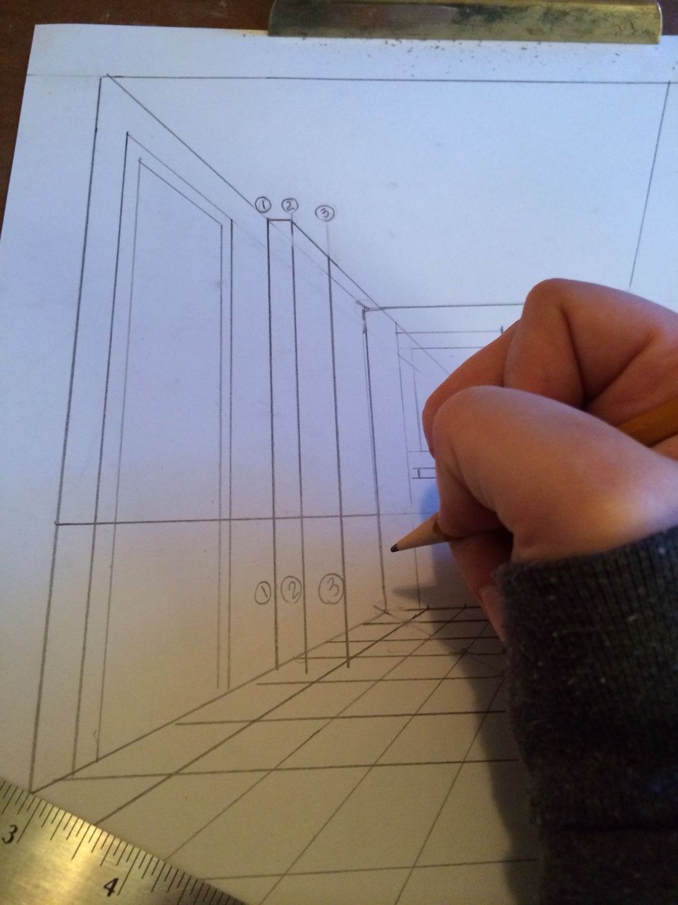 How to draw a hallway in 1-point perspective, part 2 - B+C Guides