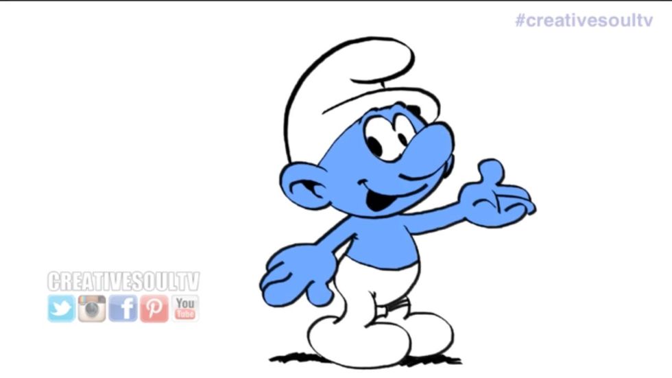 How to draw a smurf, easy step by step drawing tutorial - B+C Guides