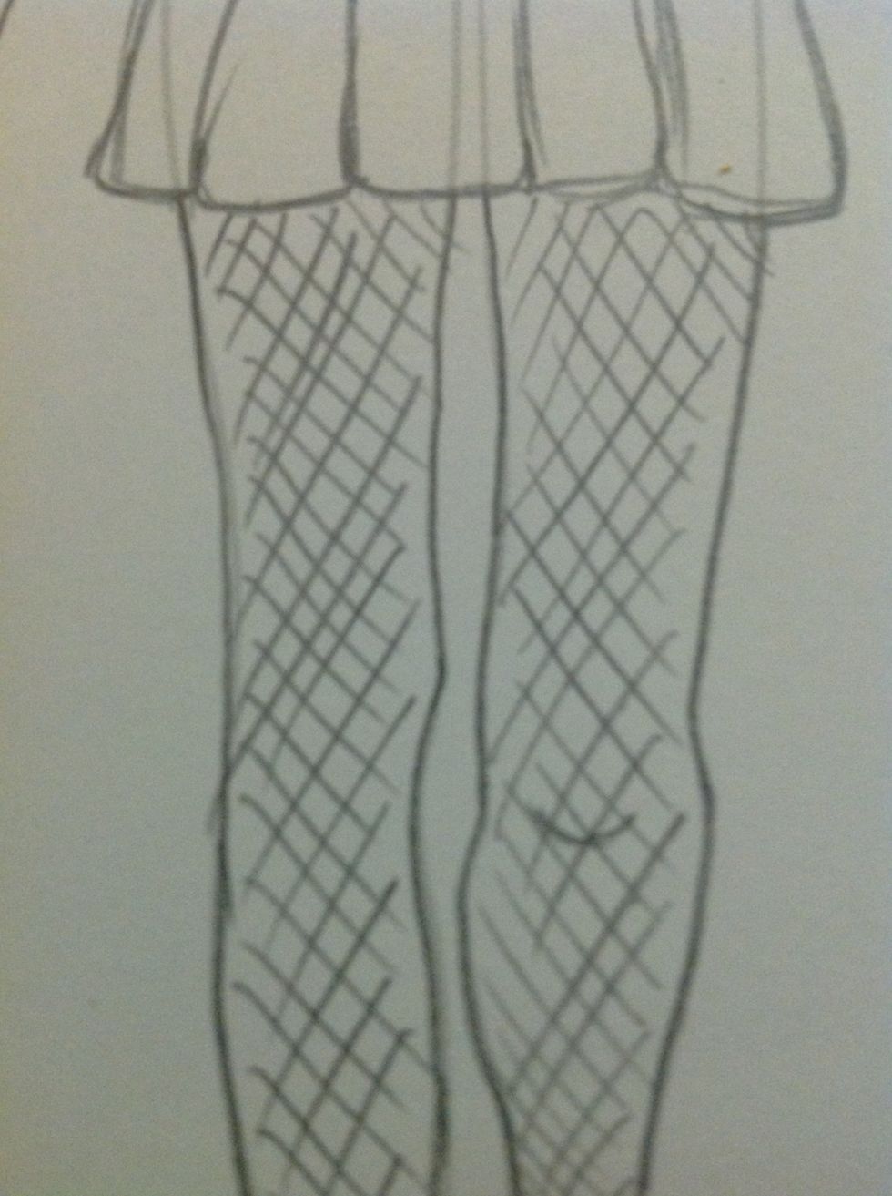 How to draw fishnet tights - B+C Guides