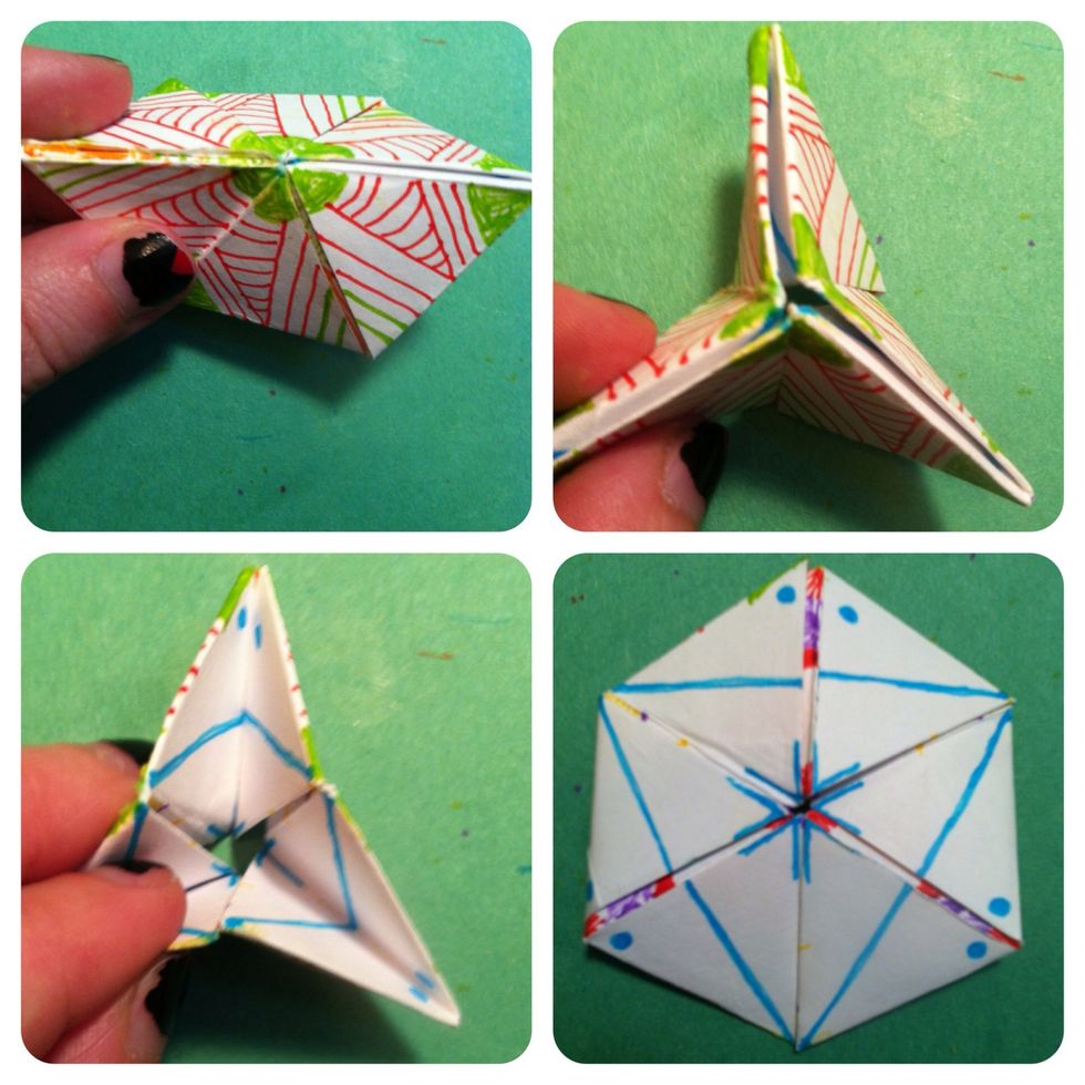 How to make your own hexa hexaflexagon;paper kaleidoscope - B+C Guides