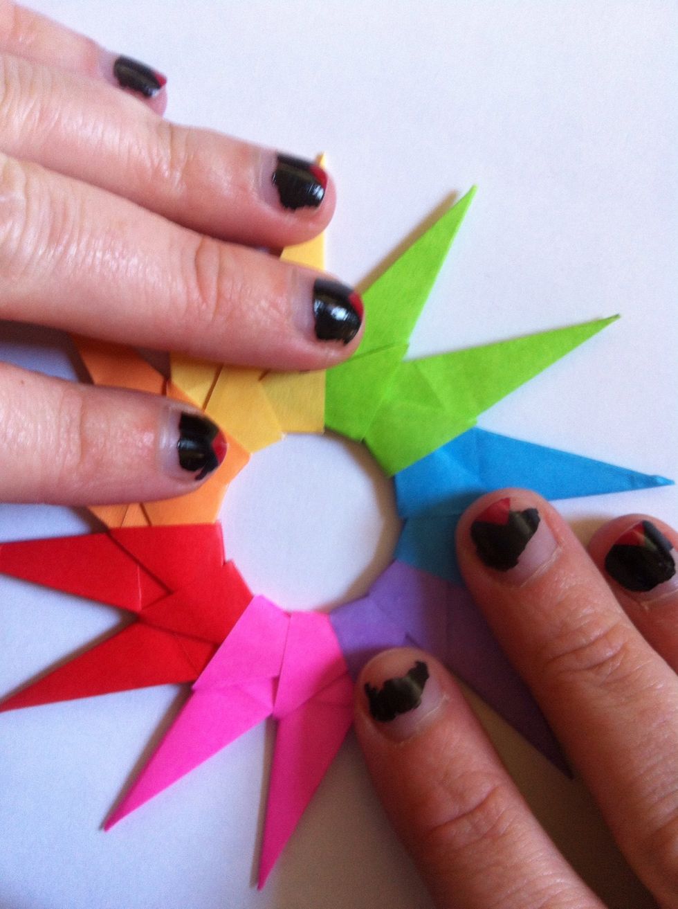 How to make an origami modular starburst ring (14points) - B+C Guides