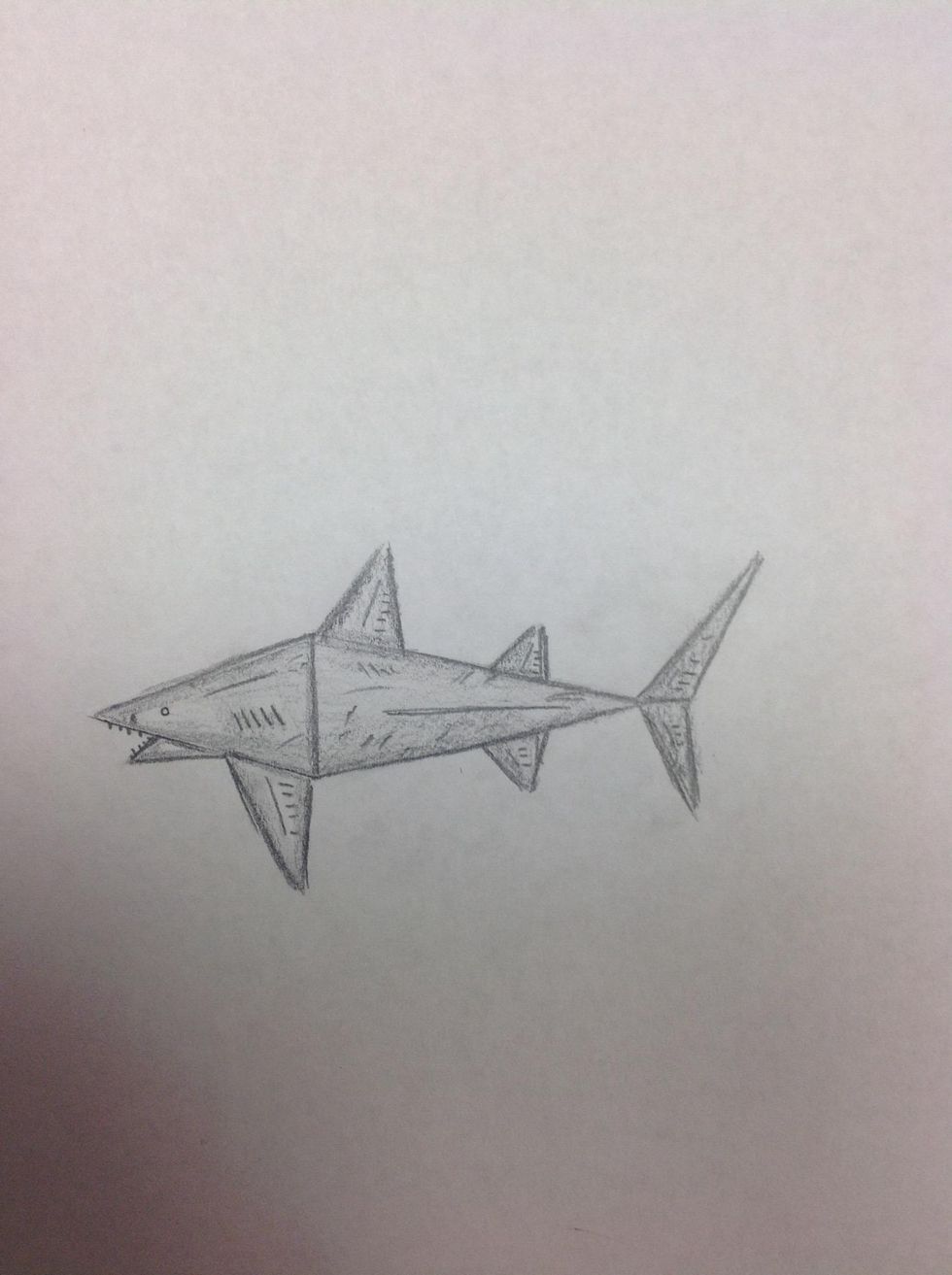 How to draw a shark with triangles - B+C Guides