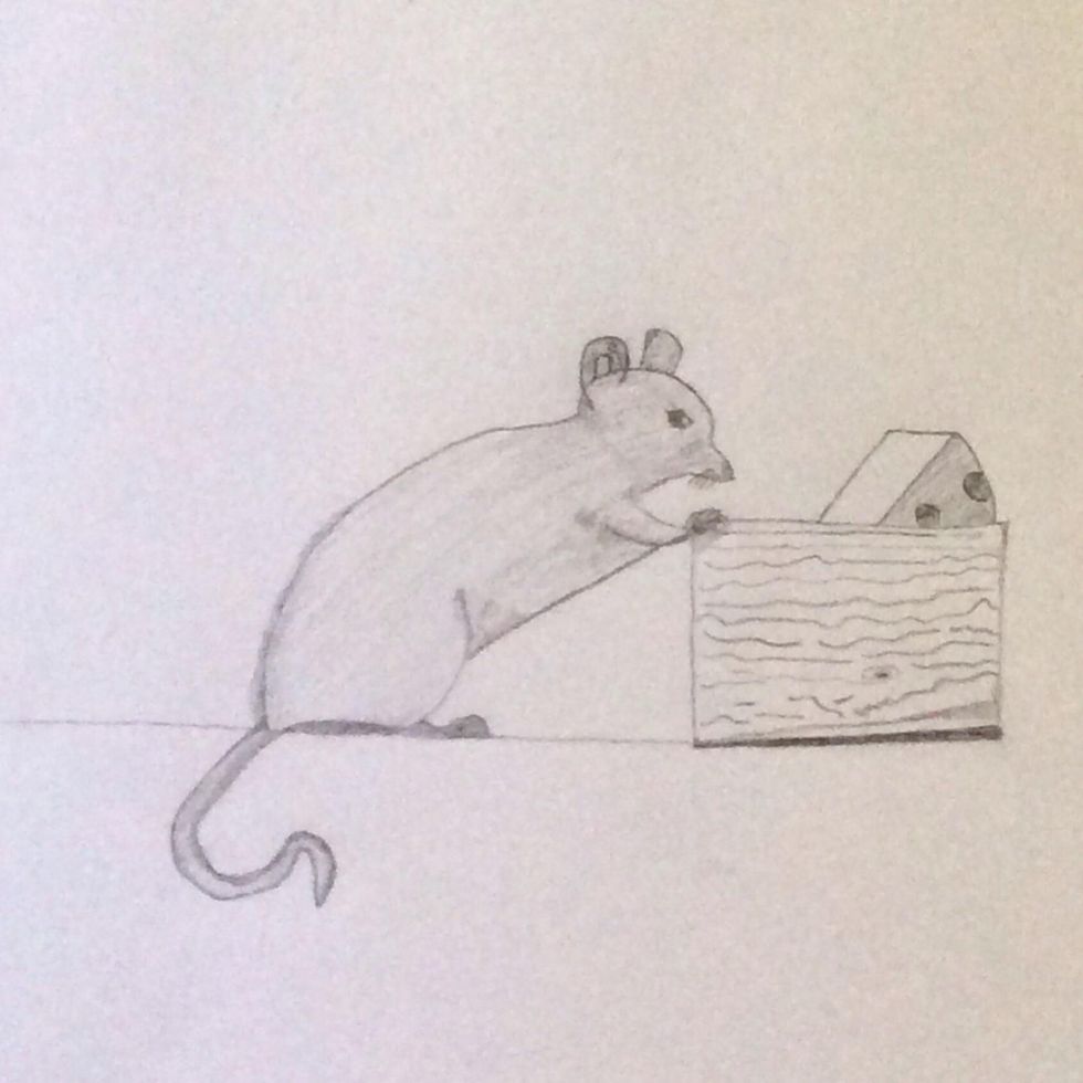 How to draw a mouse eating cheese - B+C Guides