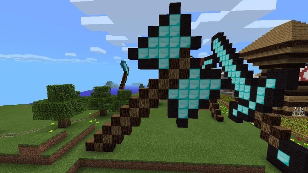 How to make a diamond axe (minecraft pixel art) - B+C Guides
