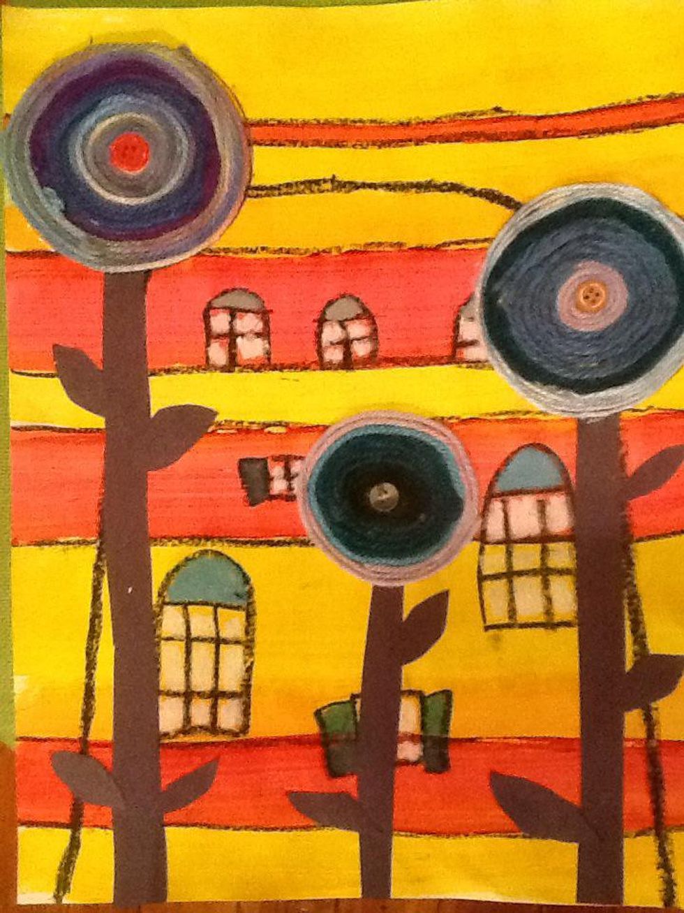 How to create a hundertwasser artwork with paint & yarn - B+C Guides