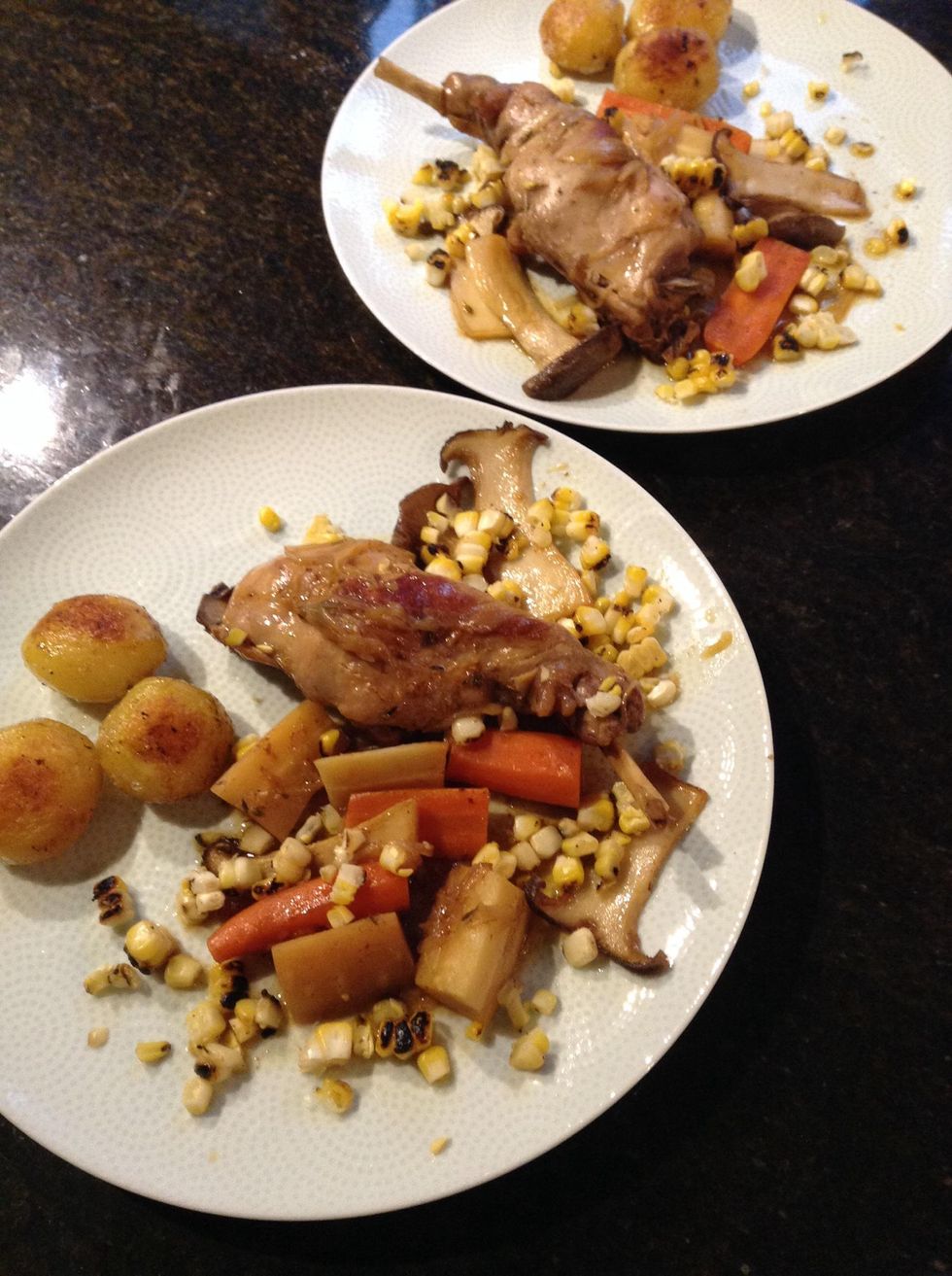 How to pan roasted rabbit w/ fresh herbs & riesling jus - B+C Guides