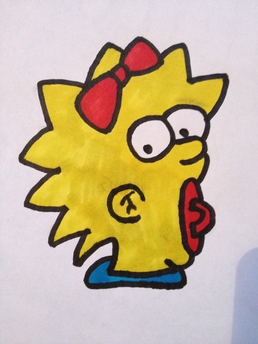 How to draw maggie simpson - B+C Guides