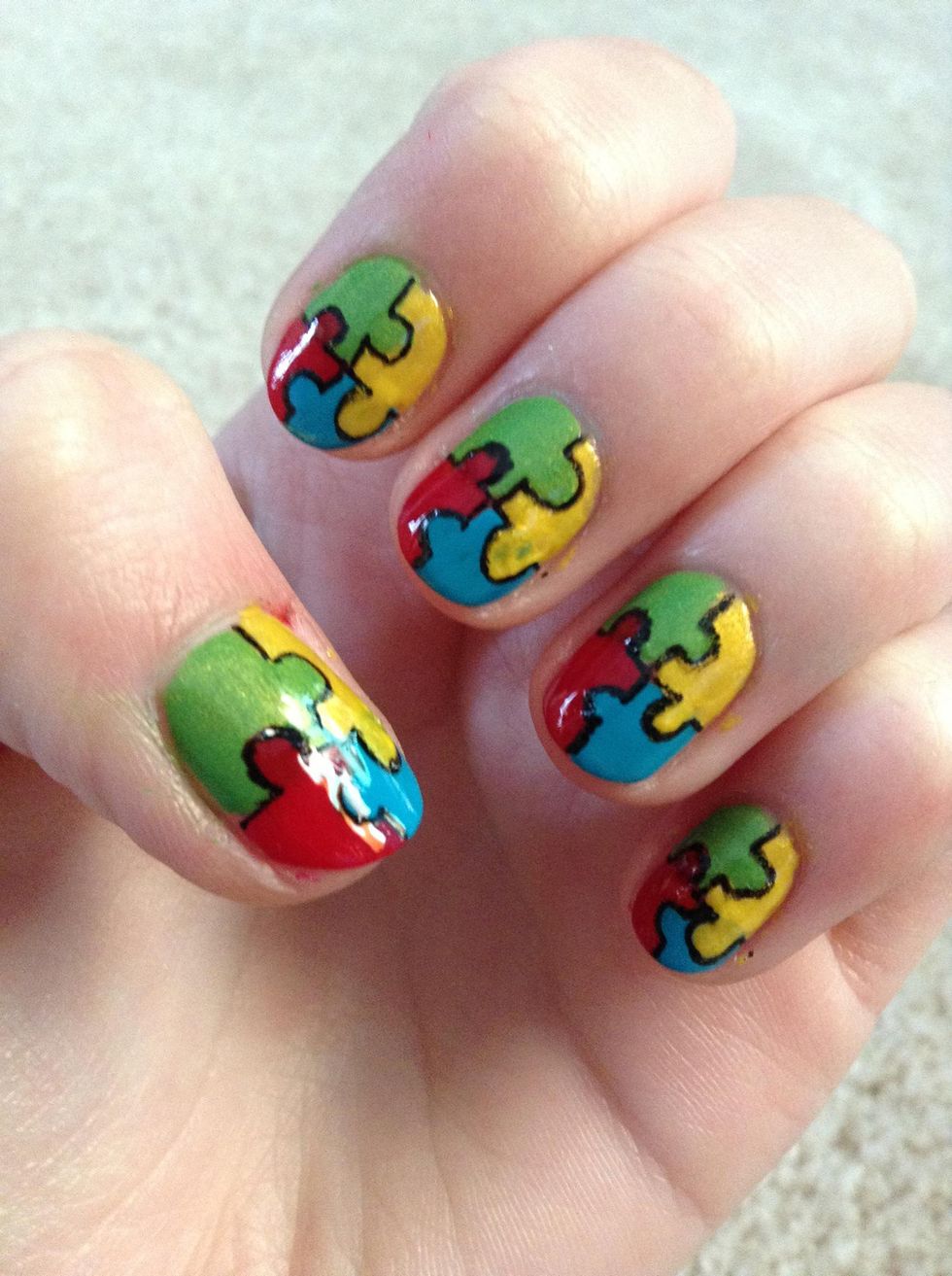 How to make puzzle nail art - B+C Guides