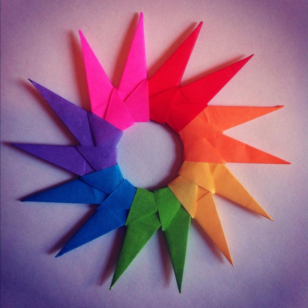 How to make an origami modular starburst ring (14points) - B+C Guides