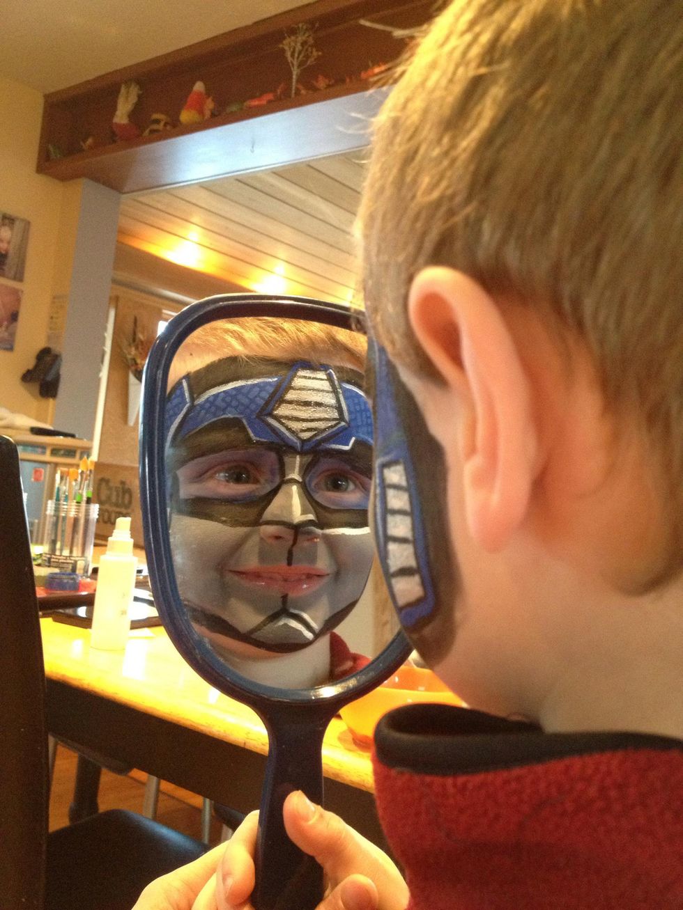 How to do an optimus prime transformers face painting - B+C Guides