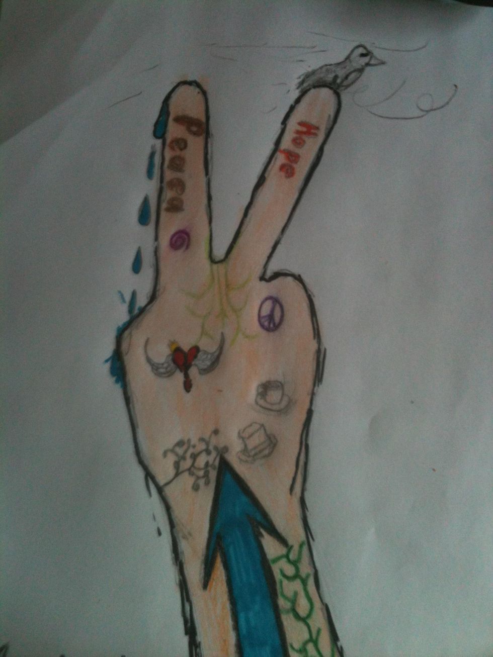 How to draw a peace sign - B+C Guides