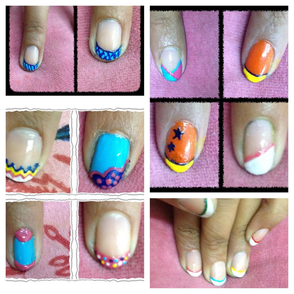 How to diy french tips with a colourful twist!!! - B+C Guides