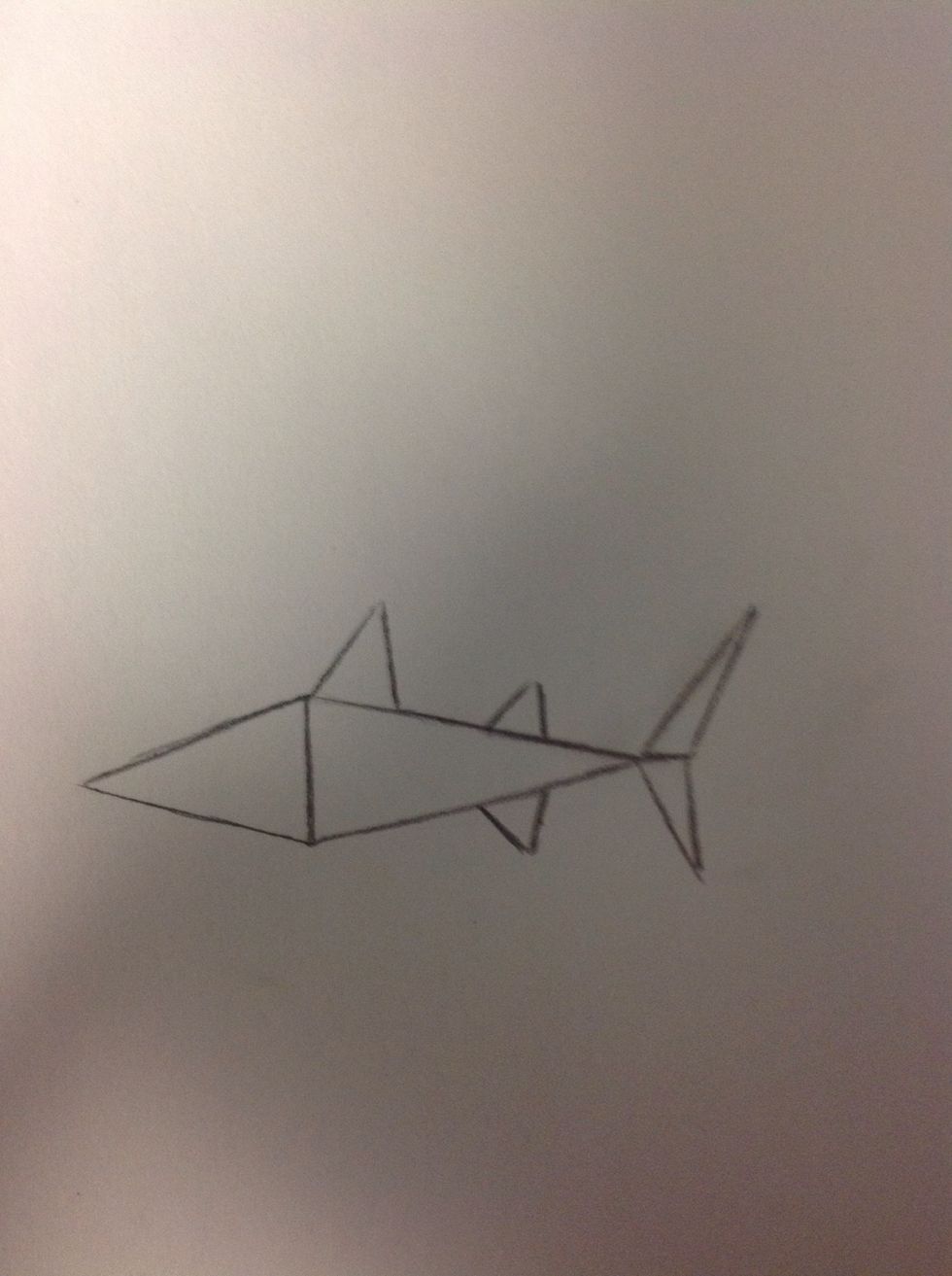 How to draw a shark with triangles - B+C Guides