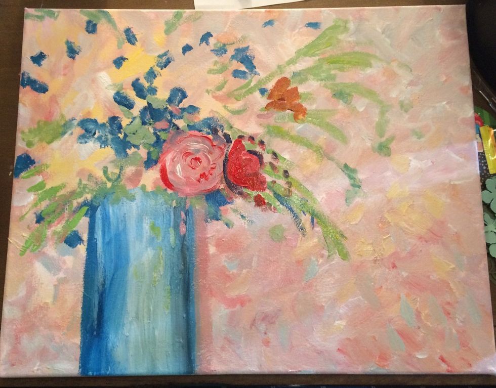How to paint a vase of impressionist-like flowers - B+C Guides