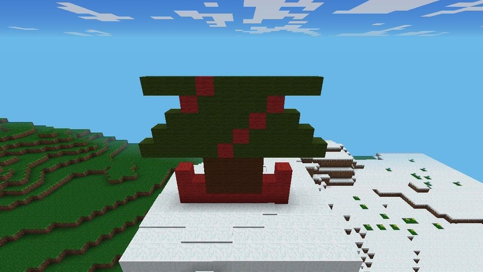 How to build a christmas tree on minecraft (pixel art) - B+C Guides