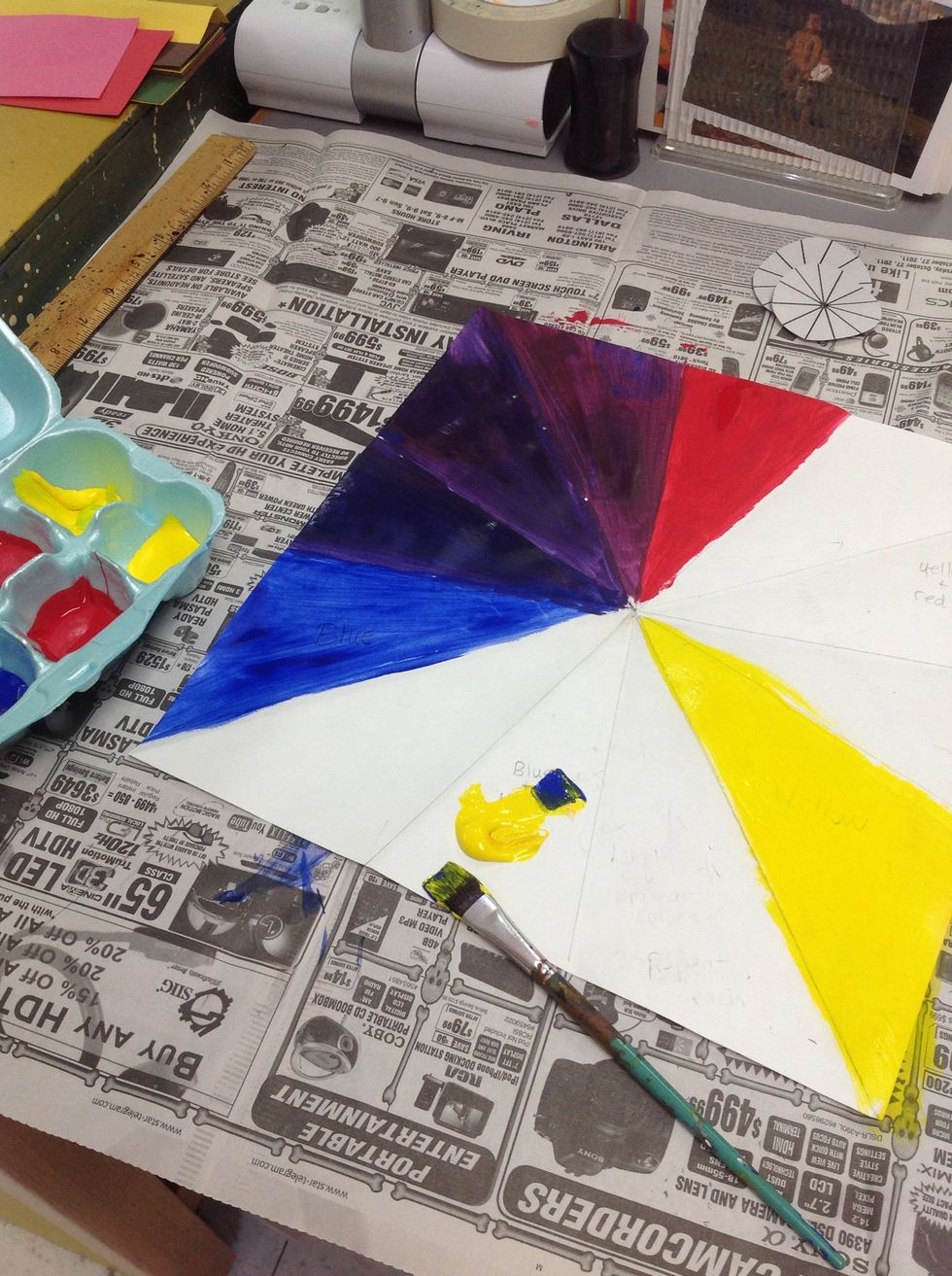 How to paint a color wheel using primary colors. - B+C Guides
