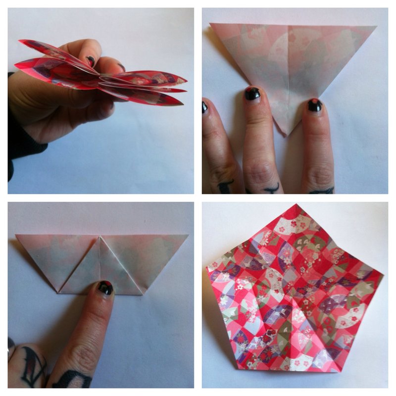 Flat Origami Flower Instructions How To Make Paper Flowers