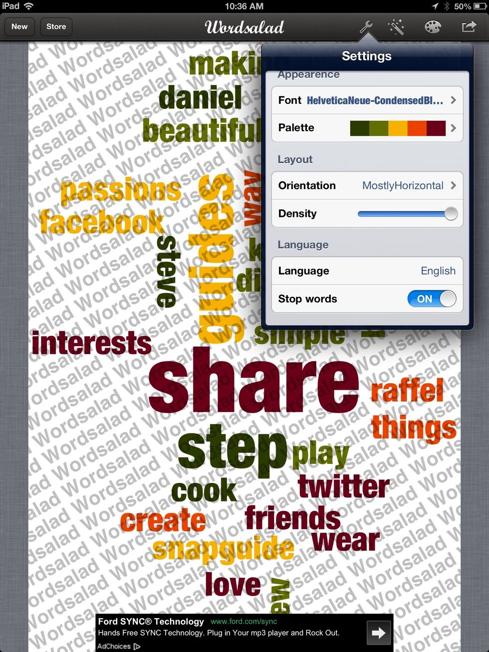 How to create a word cloud on your ipad using wordsalad - B+C Guides