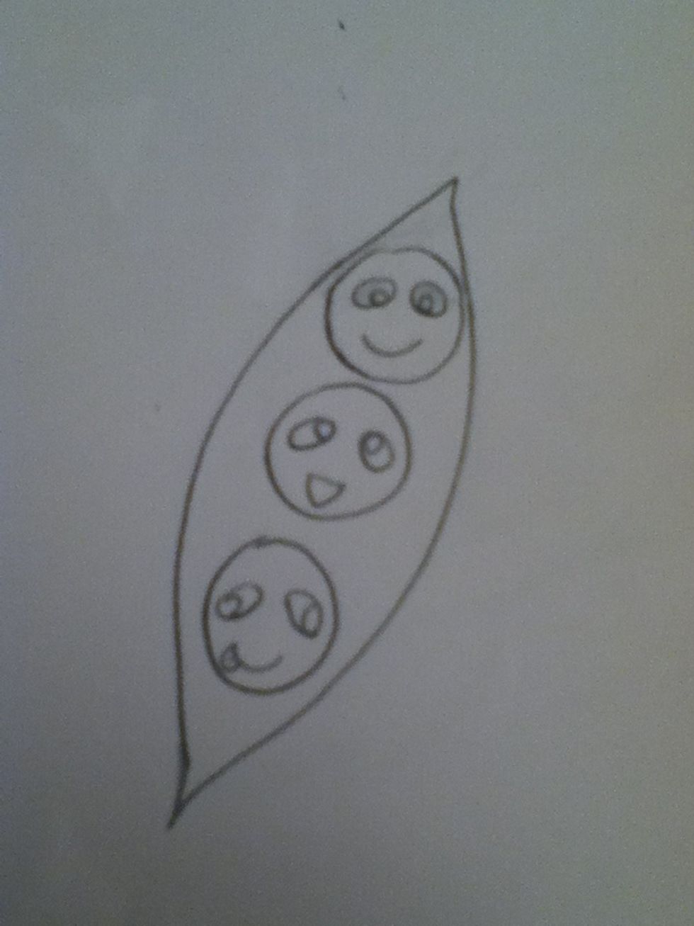How to draw cute 3 peas in a pod - B+C Guides