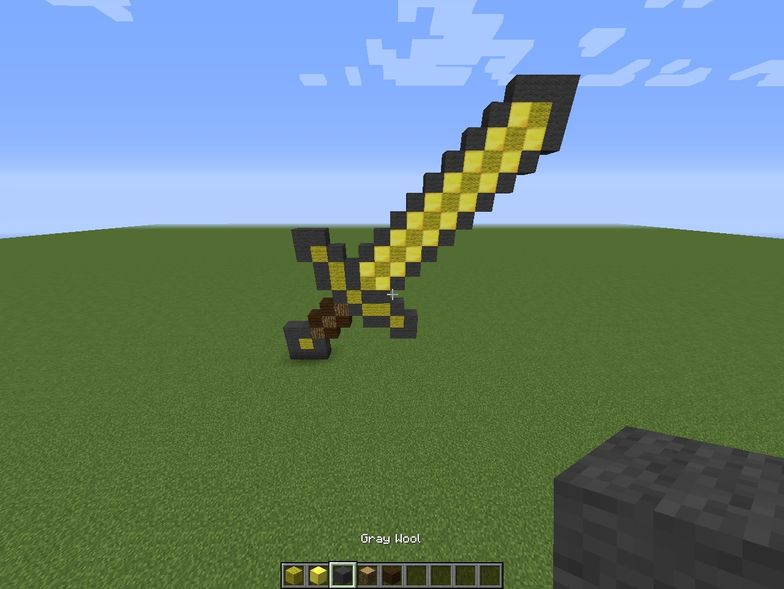 Minecraft Gold Sword Pixel Art