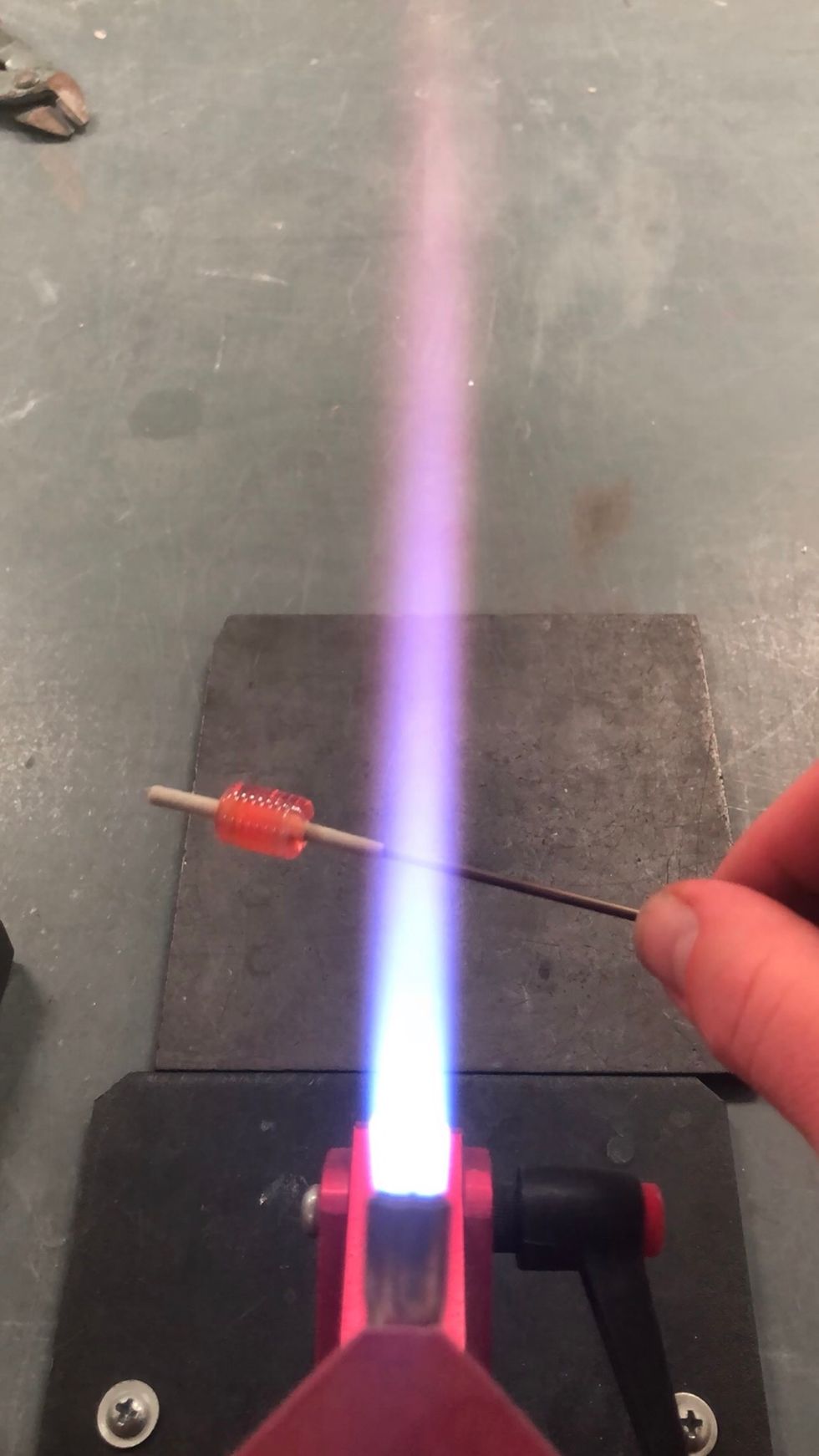 Next, we will apply the first clear encasement layer. Stripe hot clear ...