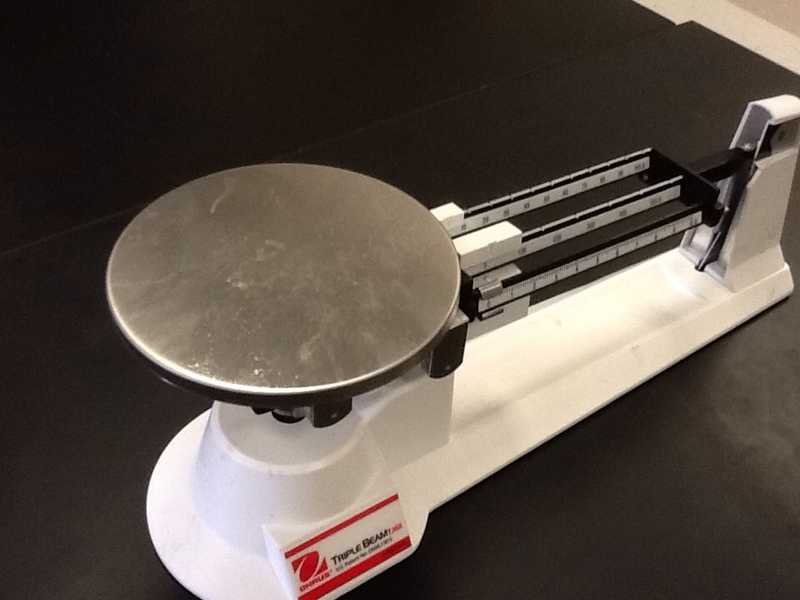 Triple Beam Balance Measurement
